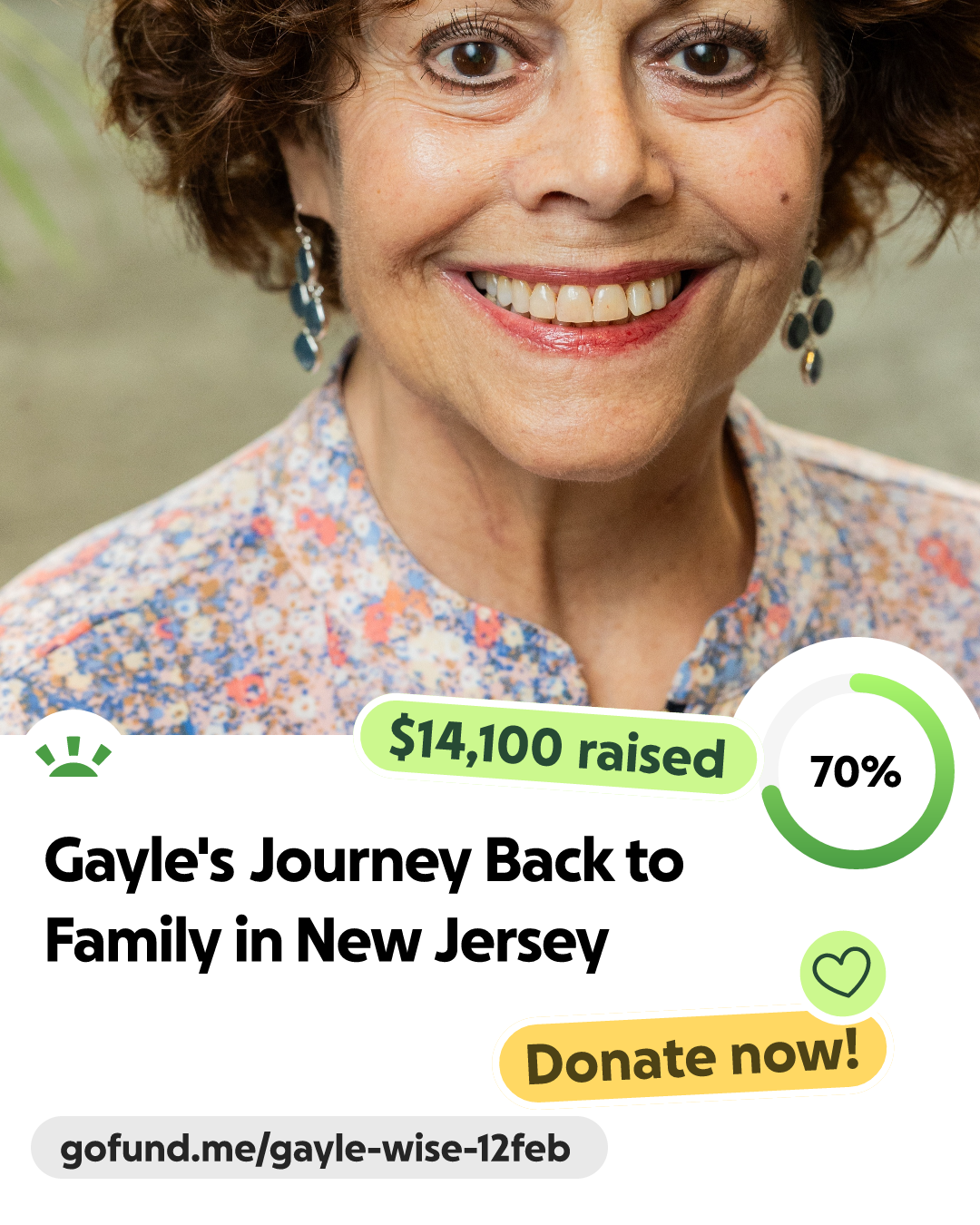 Fundraiser by Gayle Carus : Gayle's Journey Back to Family in New Jersey