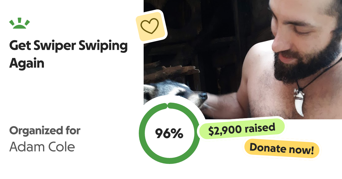 Fundraiser for Adam Cole by Ryan Gavin : Get Swiper Swiping Again