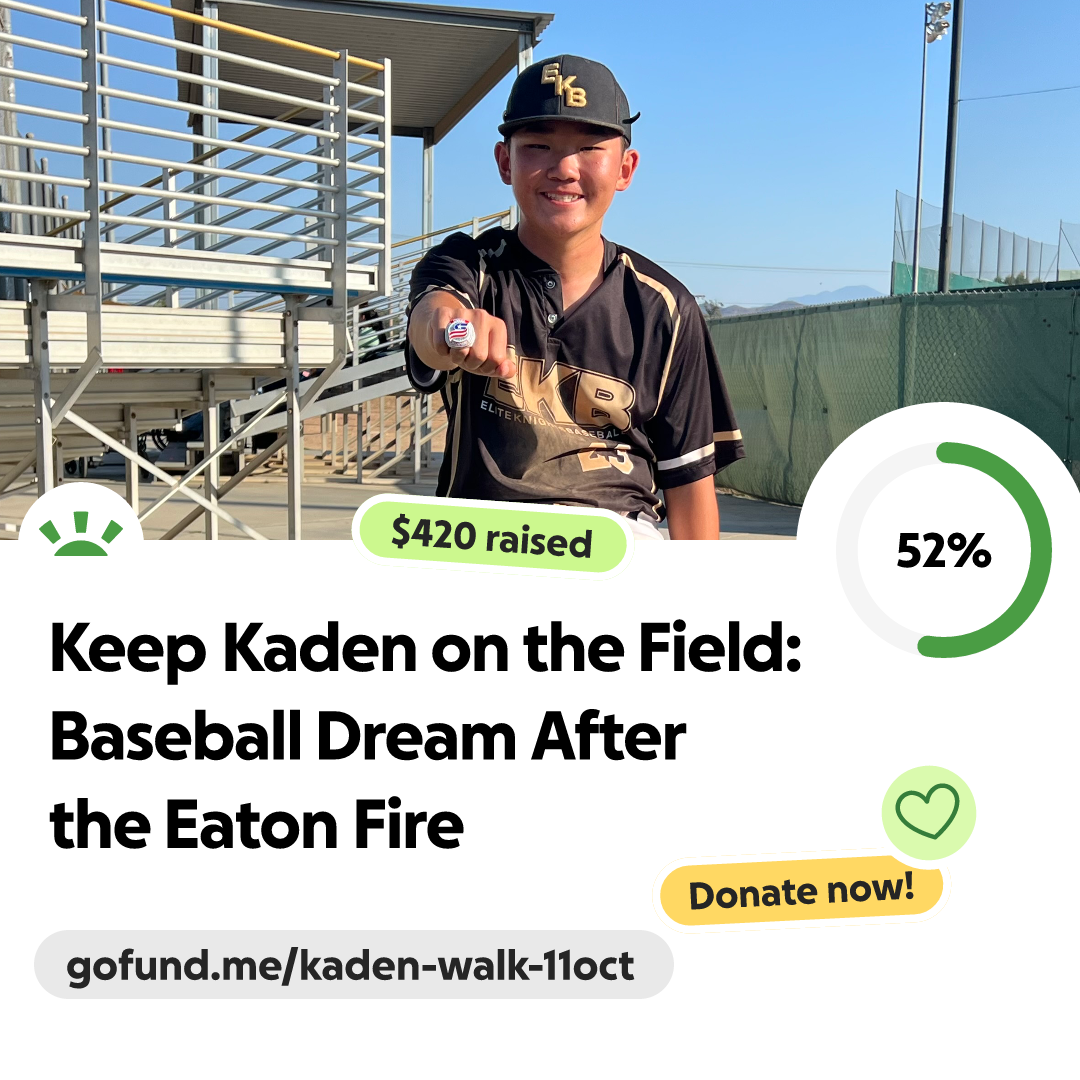 Fundraiser by Kaden Kim : Keep Kaden on the Field: Baseball Dream After ...