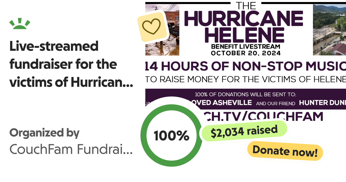 Fundraiser by CouchFam Fundraising : Live-streamed fundraiser for the ...