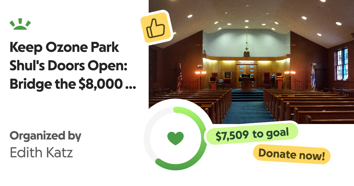 Fundraiser by Edie Katz : Keep Ozone Park Shul's Doors Open: Bridge the ...
